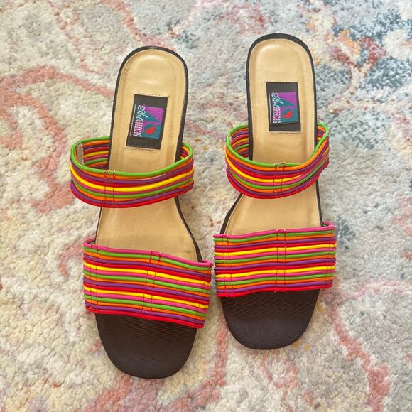 American Vintage | Shoes | Vintage 8s 90s Multicolored Retro Heels ...